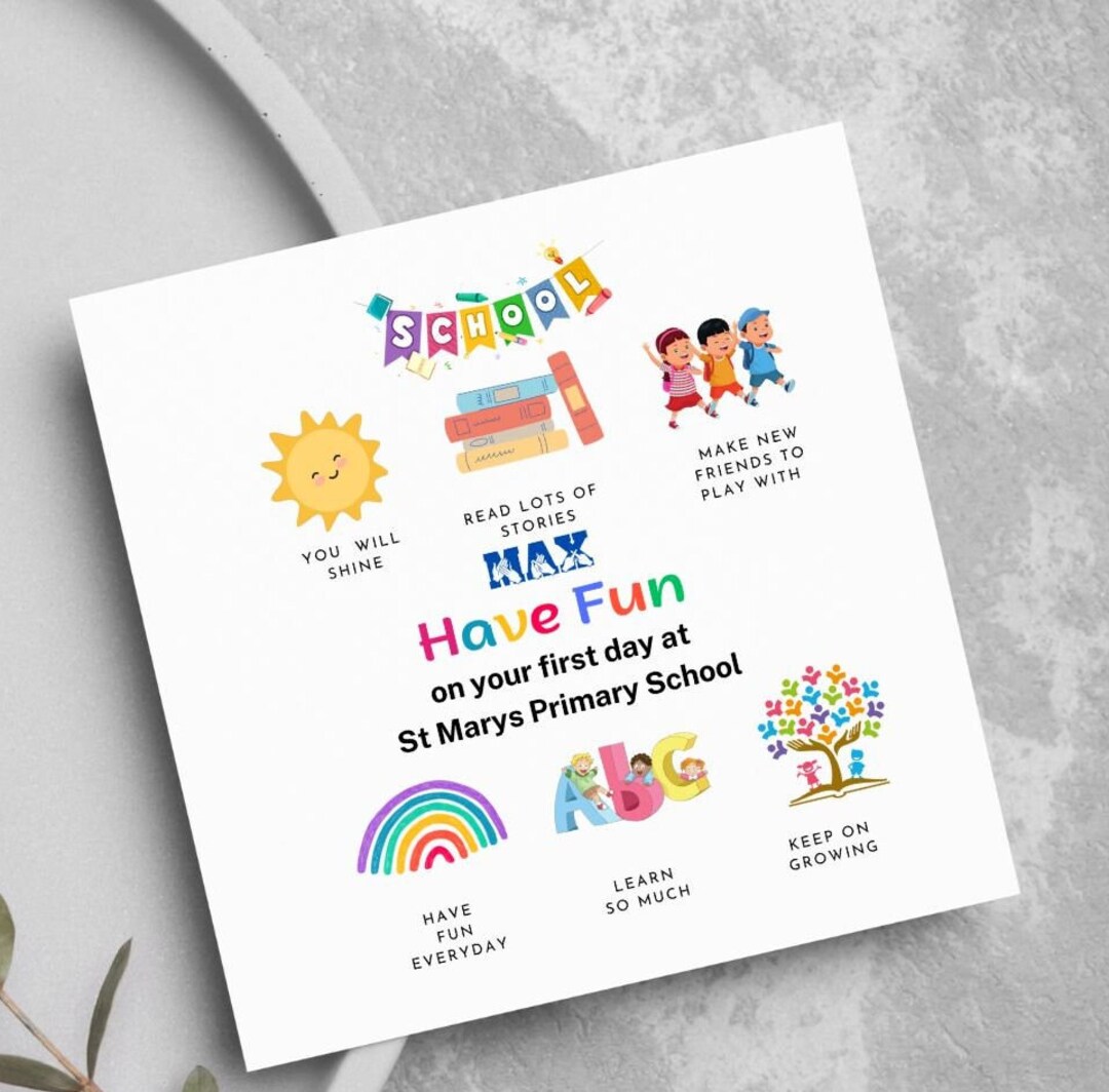 Bsl Starting School Card BSL First Day of School Keepsake - Etsy