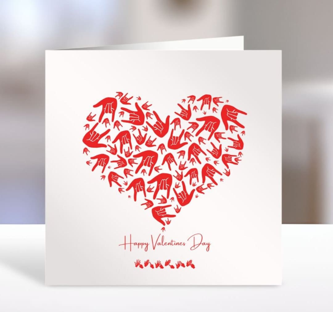 BSL I Love You Card, Bsl Card, Sign Language Card, Bsl Anniversary Card ...