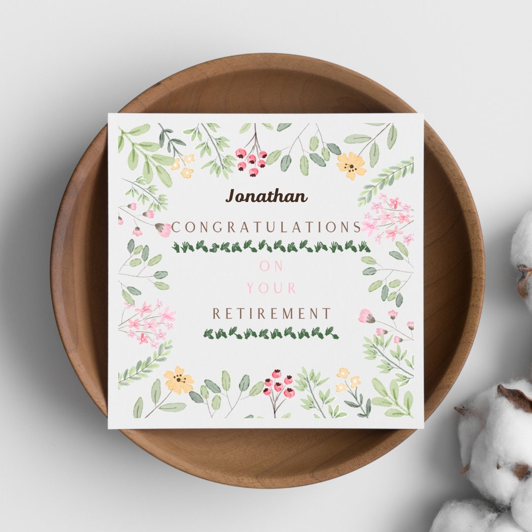 Personalised BSL Retirement Card: Floral British Sign Language - Etsy UK