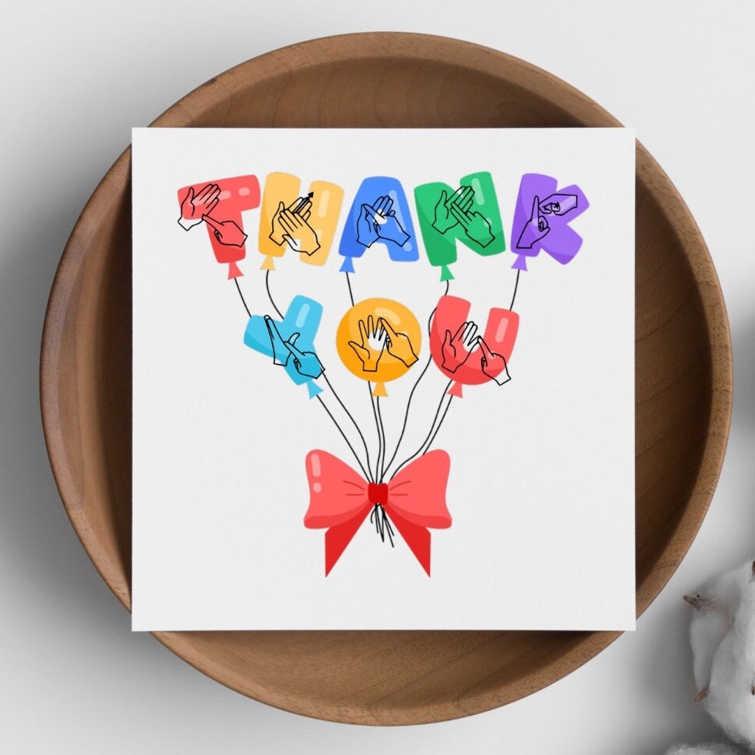 BSL Thank You Card, British Sign Language, Inclusive, Deaf, Thank You ...