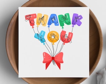 Thank You Sign Language Card - Etsy UK