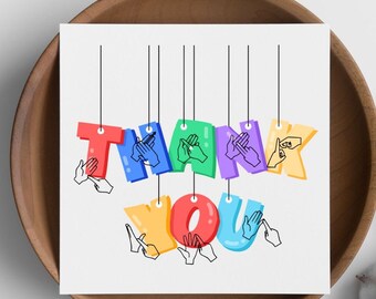 Thank You Sign Language Card - Etsy UK