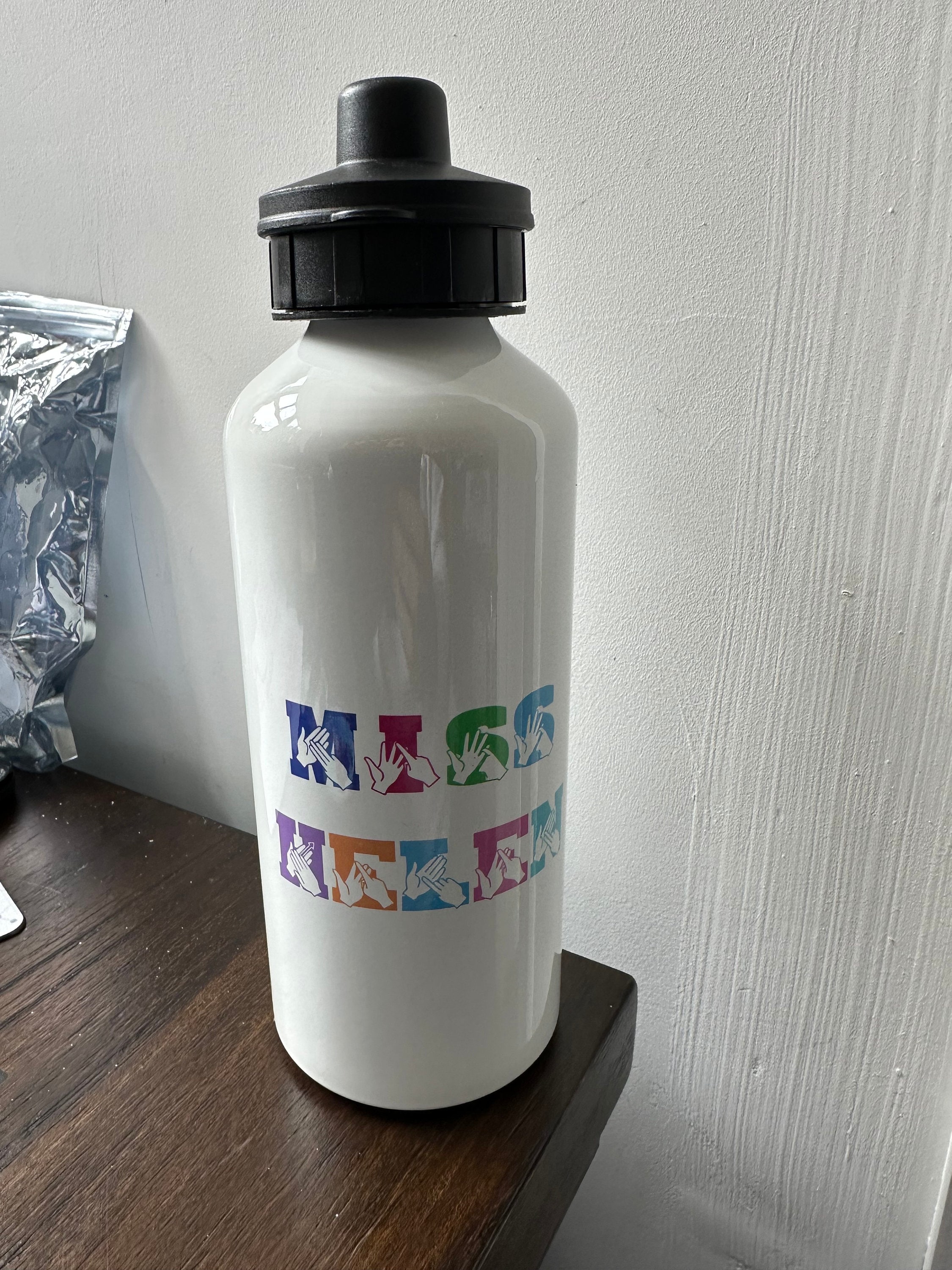BSL Name, British Sign Language, Deaf Art, Deaf Awareness, Water Bottle ...