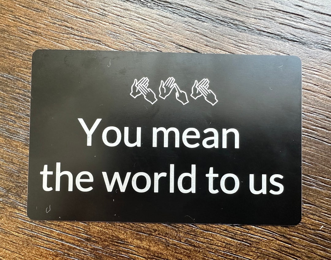 BSL Gift, British Sign Language, Personalised Metal Wallet Card ...