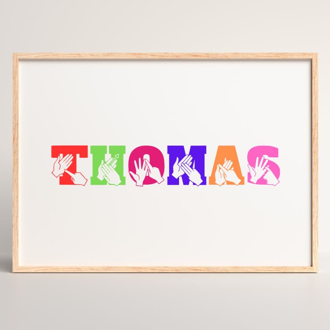 BSL Print, British Sign Language Print, Name in Bsl, Deaf Aware ...