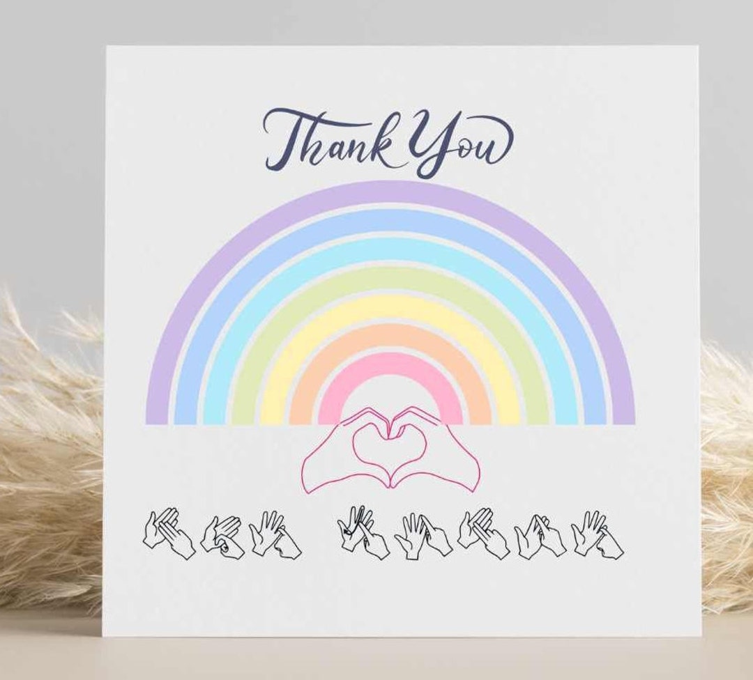 BSL Thank You Card, Thank You Teacher, British Sign Language, Inclusive ...