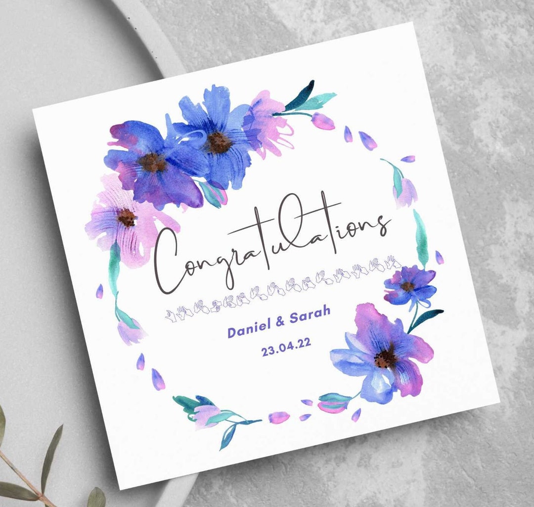 BSL Wedding Card, British Sign Language, BSL Card, Congratulations ...