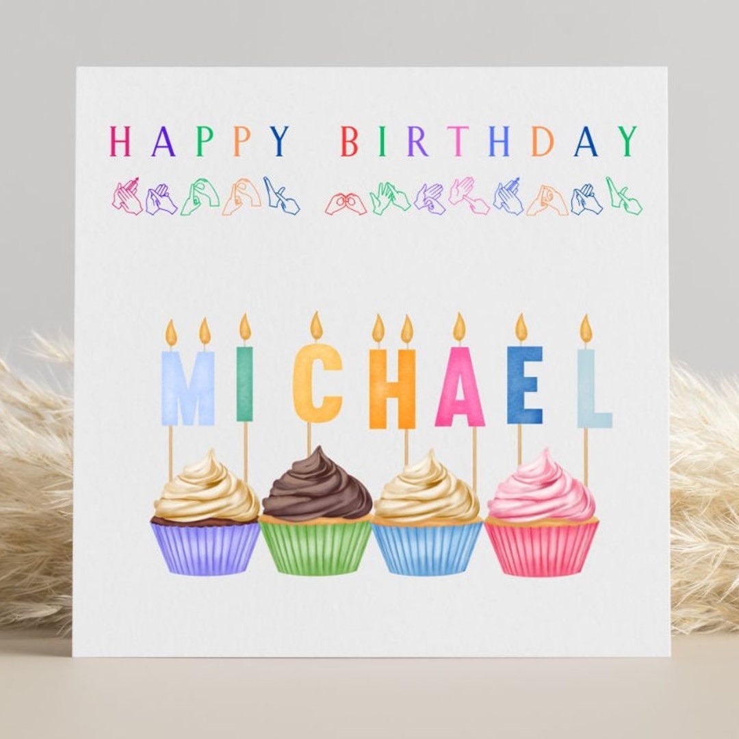 BSL Birthday Card, British Sign Language, BSL Fingerspelling ...