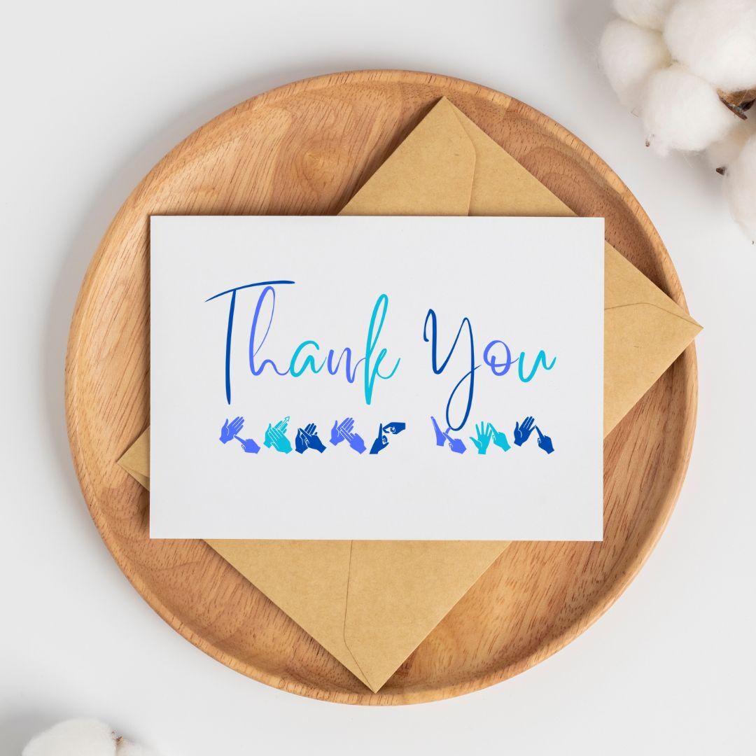 BSL Thank You Notes, British Sign Language, Sign Language Card ...