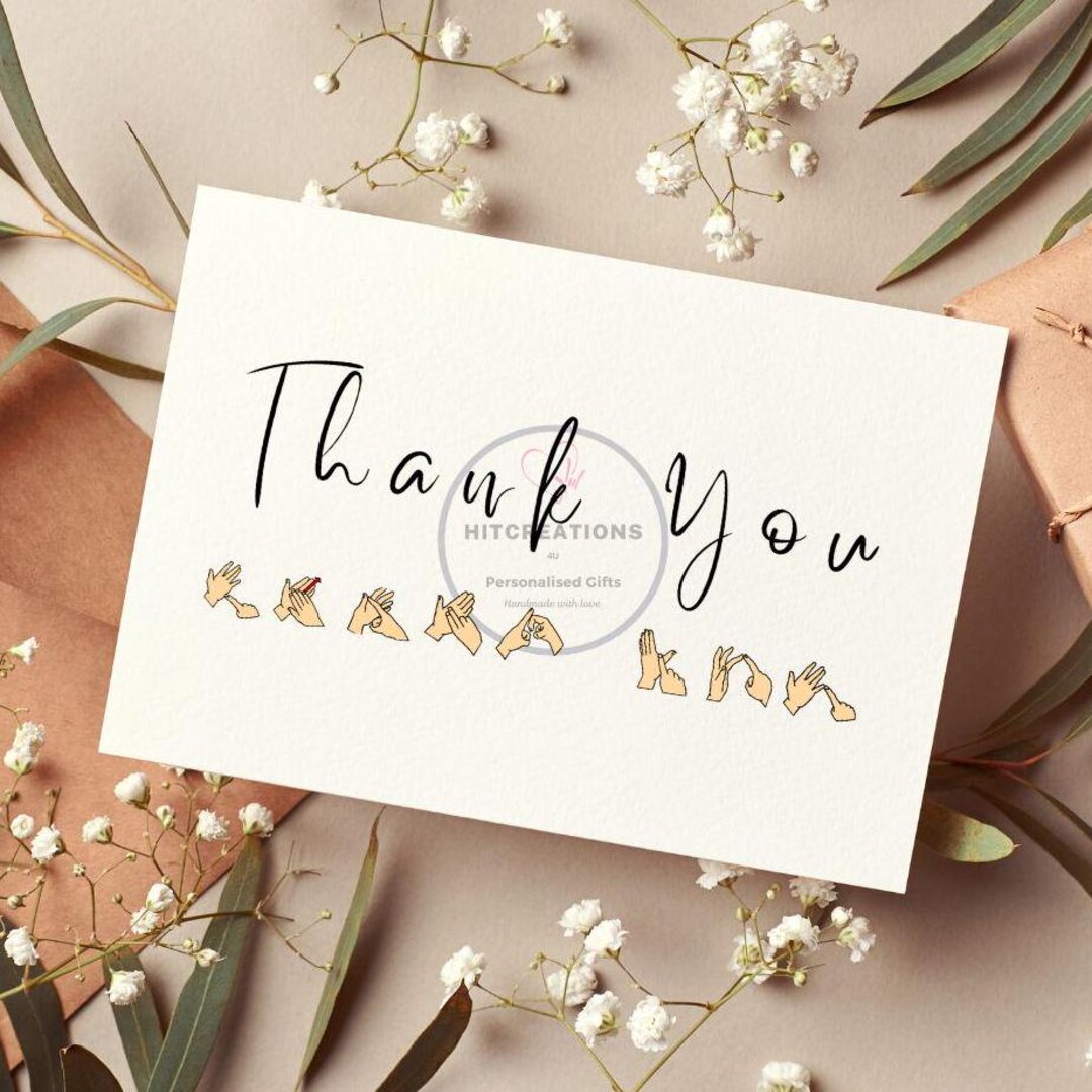 BSL Thank You Card: British Sign Language Card - Etsy UK