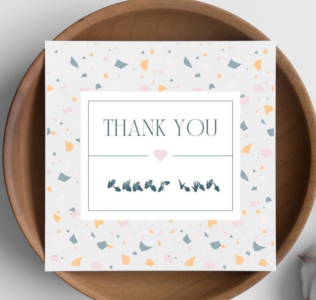 BSL Thank You Card, British Sign Language, Sign Language Card ...