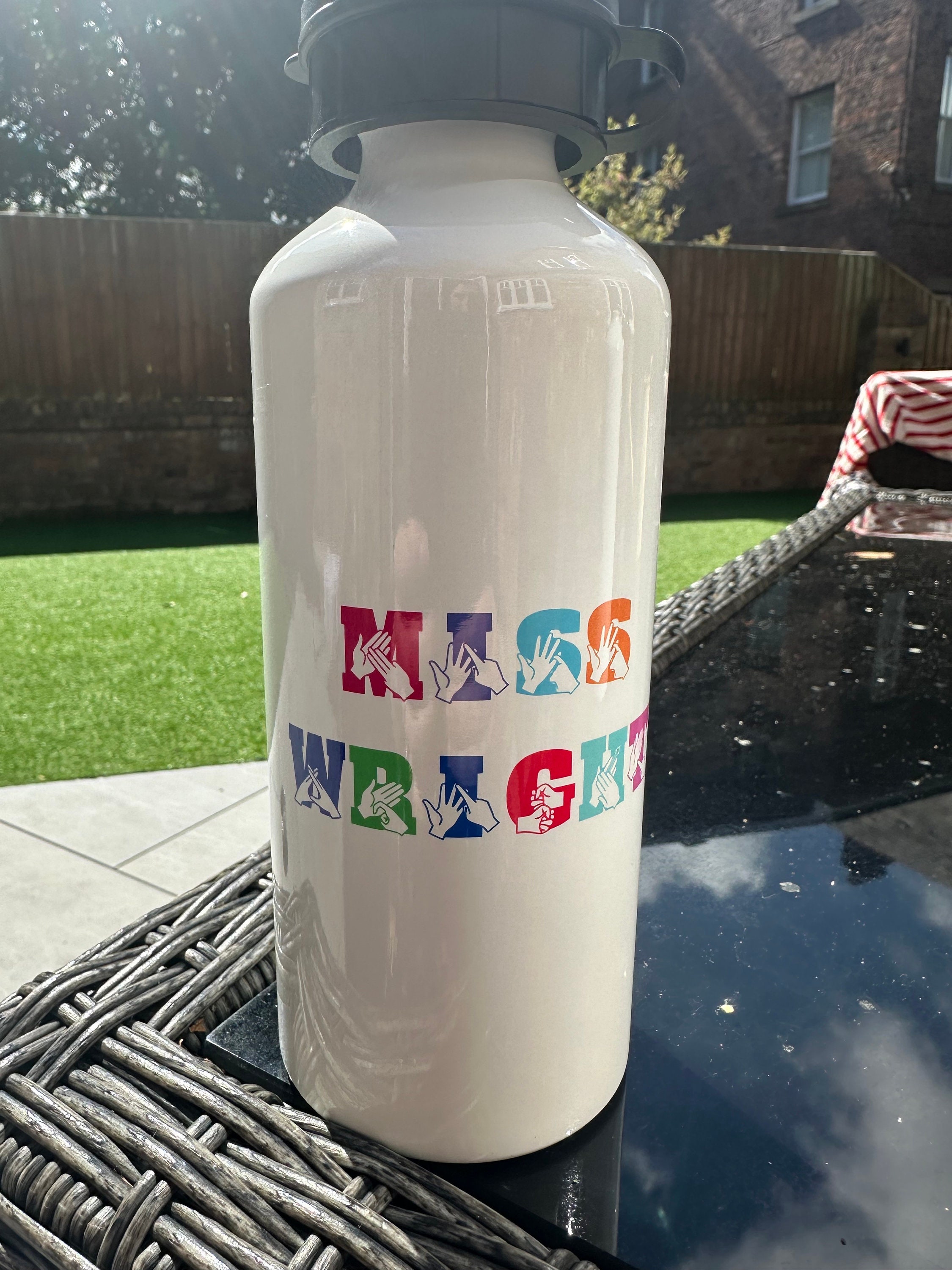 BSL Name, British Sign Language, Deaf Art, Deaf Awareness, Water Bottle ...