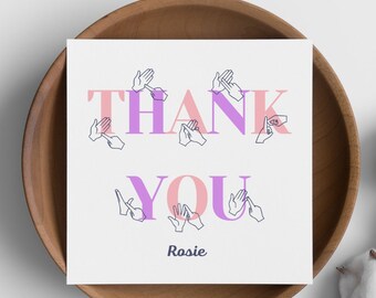Thank You Sign Language Card - Etsy UK