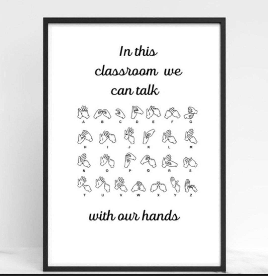 BSL Alphabet Classroom Poster: Talk With Our Hands - Etsy UK