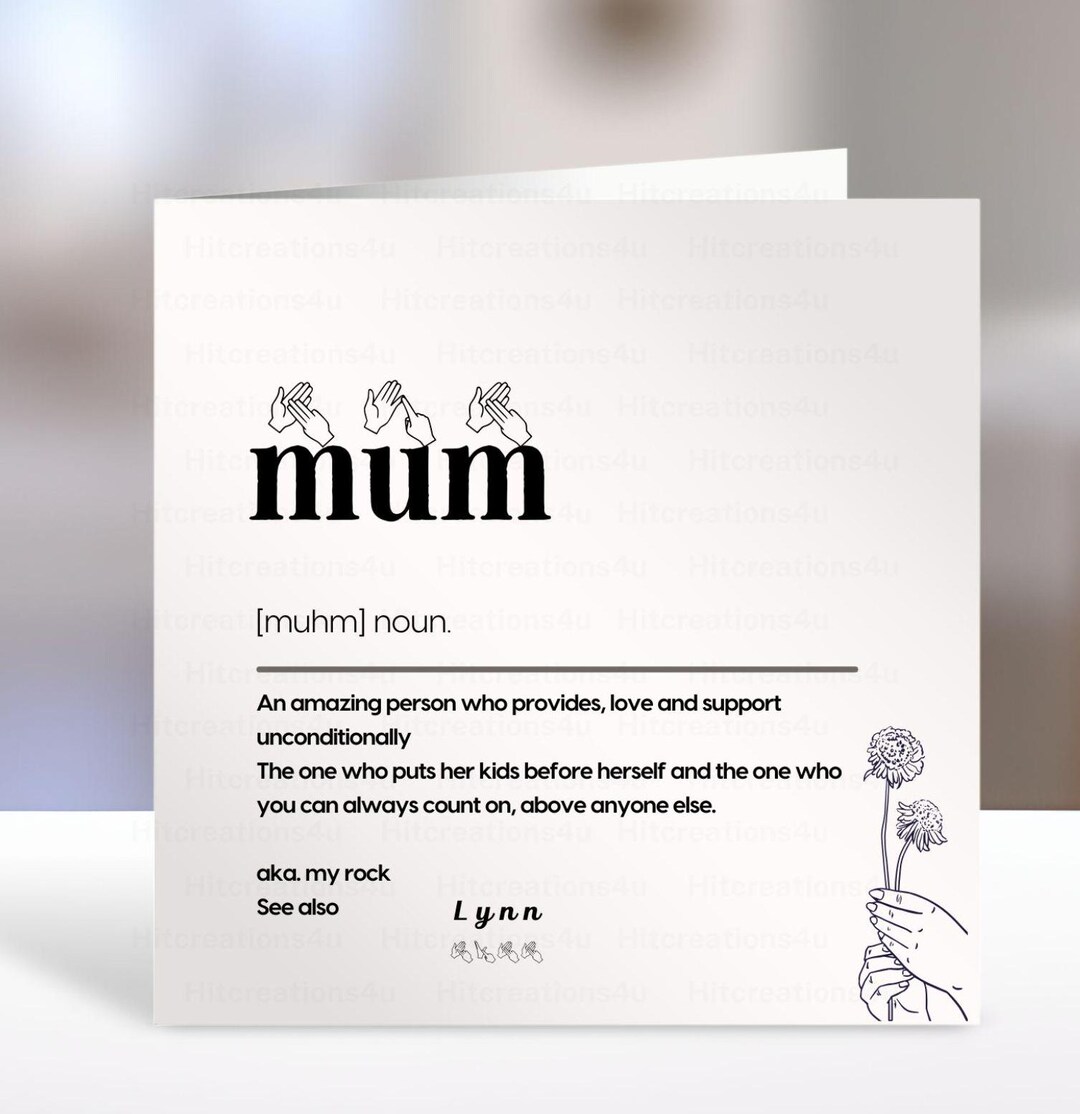Bsl Card for Mum, British Sign Language, BSL Gift, Personalised Mum ...