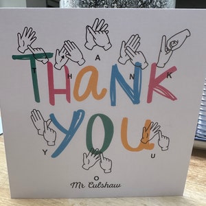BSL Thank You Card: British Sign Language, Teacher Thank You, Thank You ...