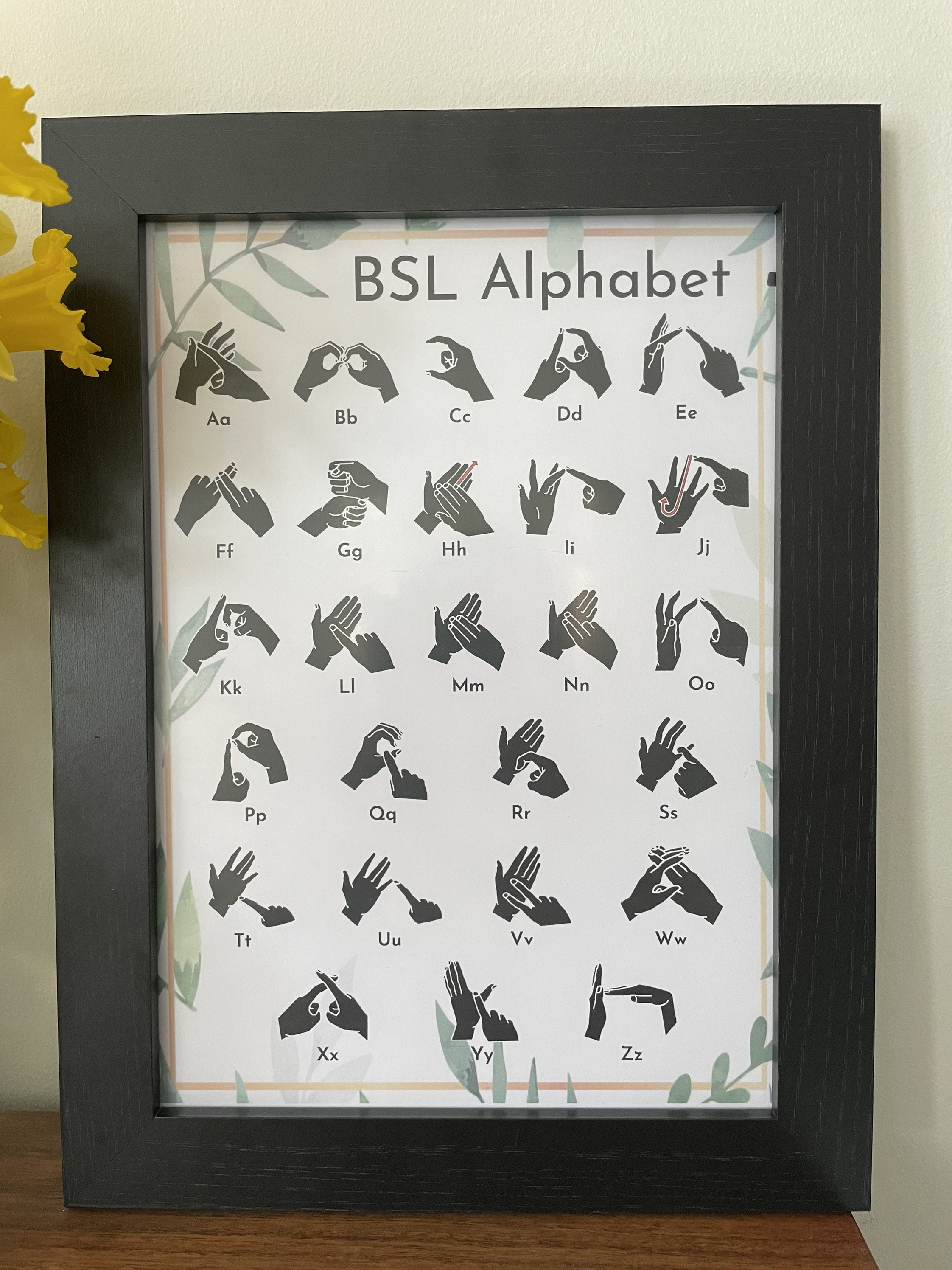 British Sign Language Alphabet Print: Choice of Colours, BSL Poster - Etsy