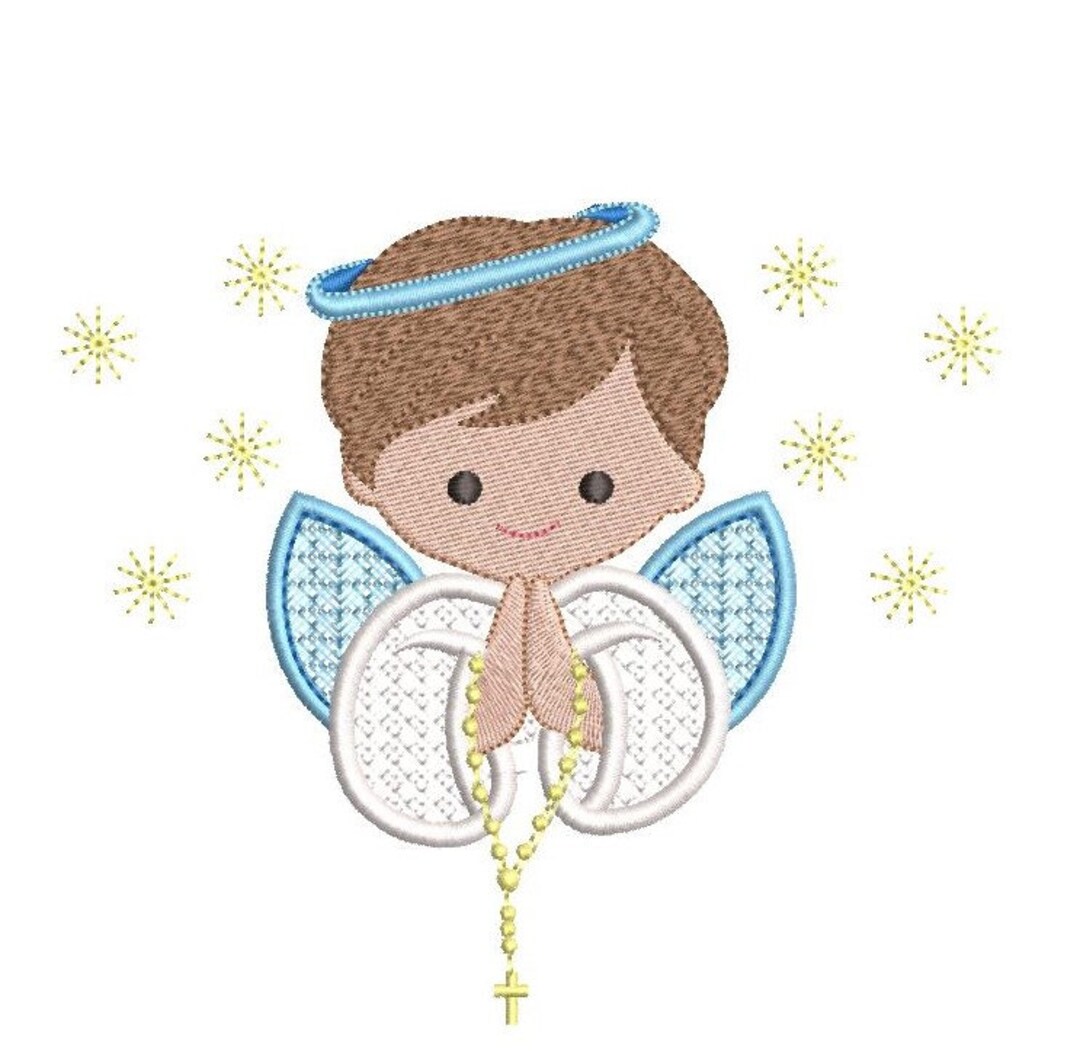 Angel Embroidery Designs, Boy Embroidery Design, Baptism Embroidery ...