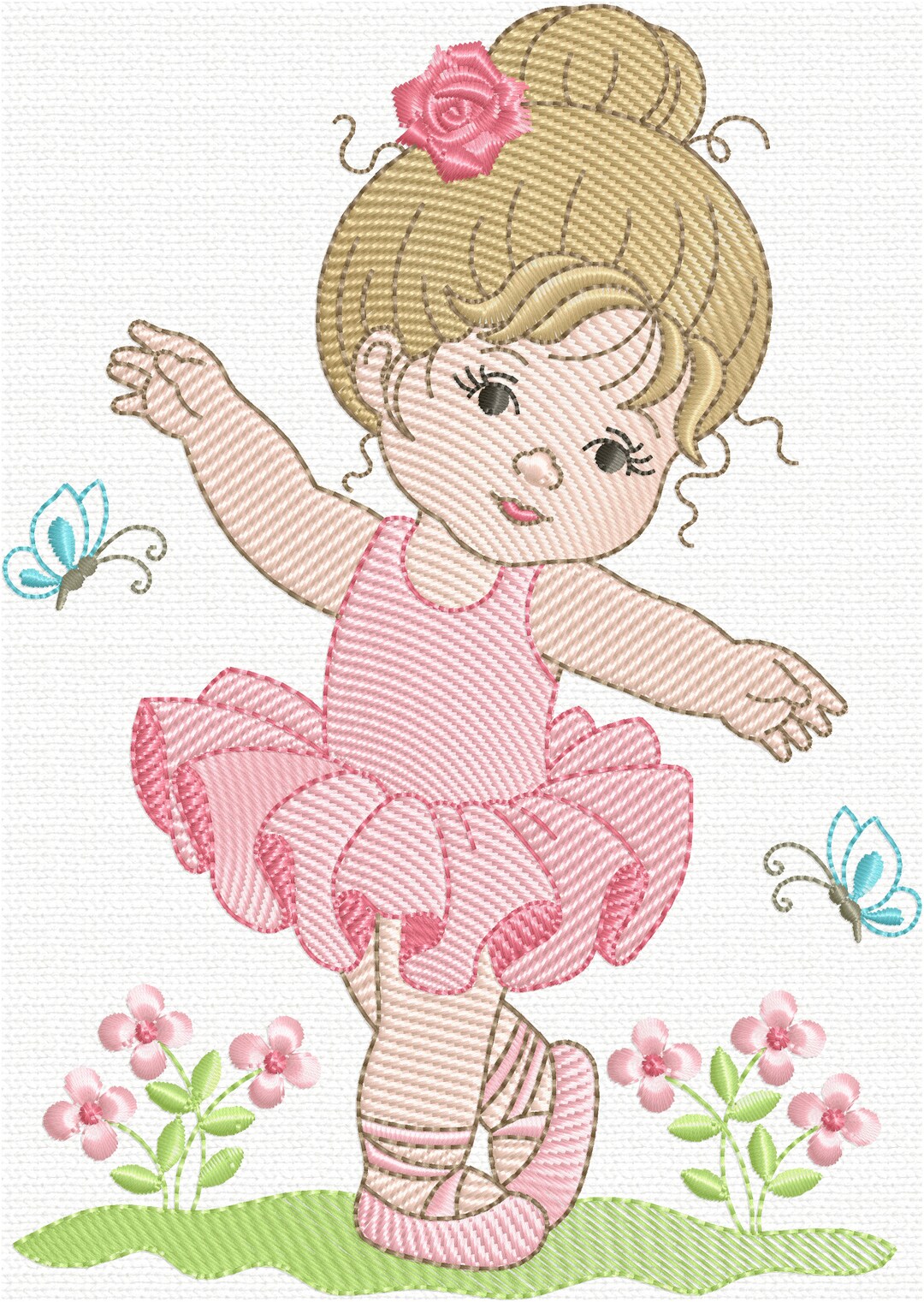 Cute Ballerina Machine Embroidery Designs - Girl Ballet Embroidery ...