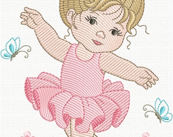 Cute Ballerina Frame Machine Embroidery Designs Girl Ballet - Etsy