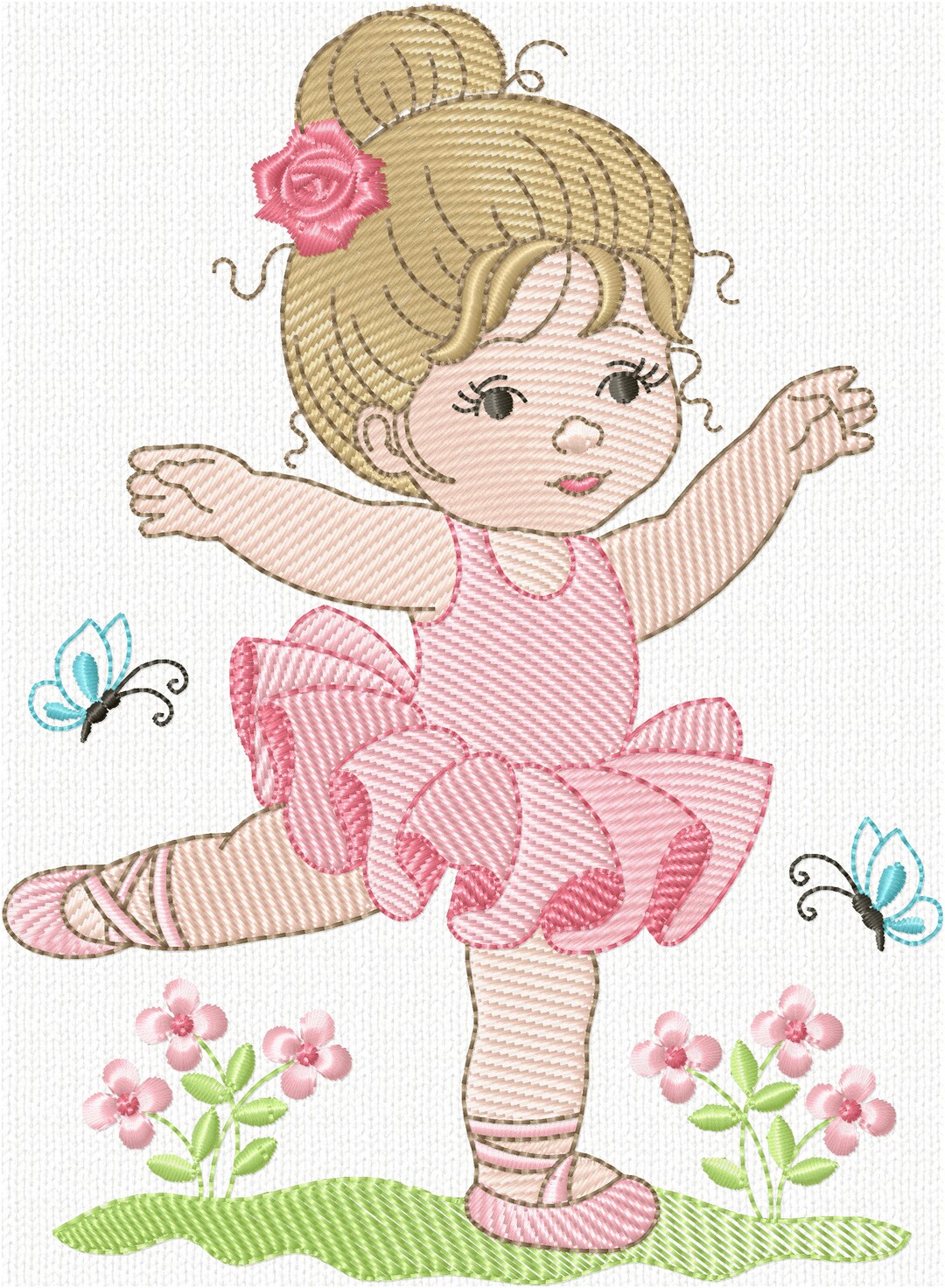 Cute Ballerina Machine Embroidery Designs - Girl Ballet Embroidery ...