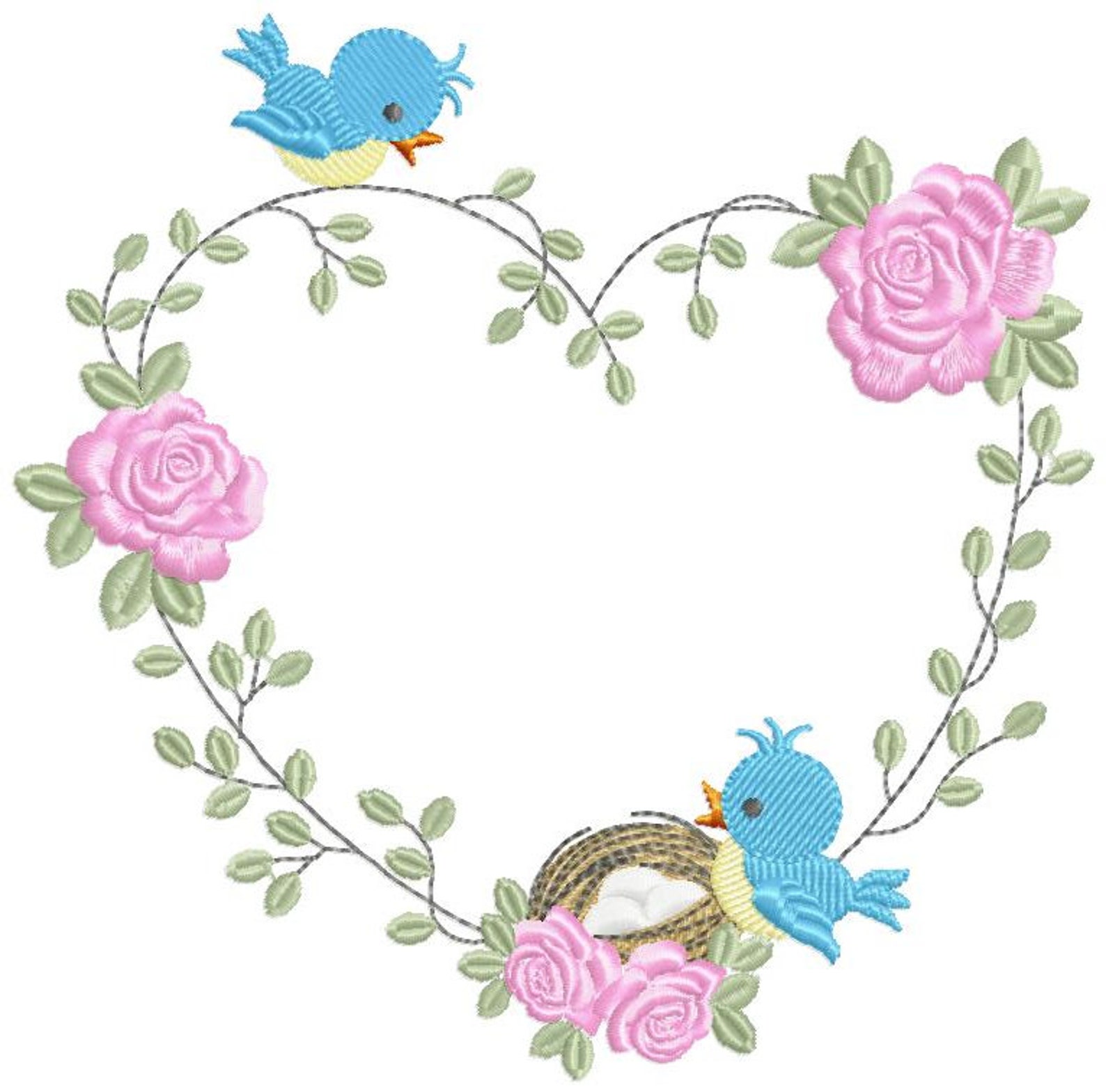 Cute BIRDS Embroidery Designs, Bird -flowers Embroidery Designs - Baby ...