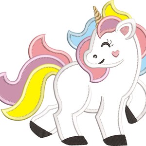 Unicorn Applique Embroidery Design: Girl Embroidery File (instant ...