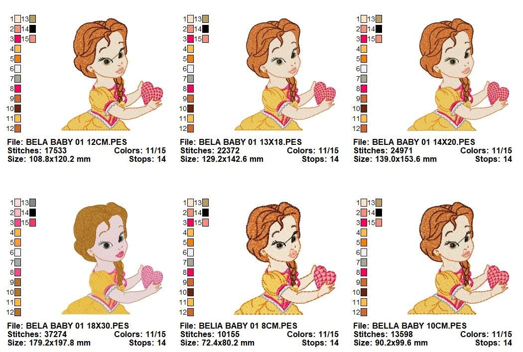 Bella Baby Girl Embroidery Design: Machine Embroidery Pattern (instant ...