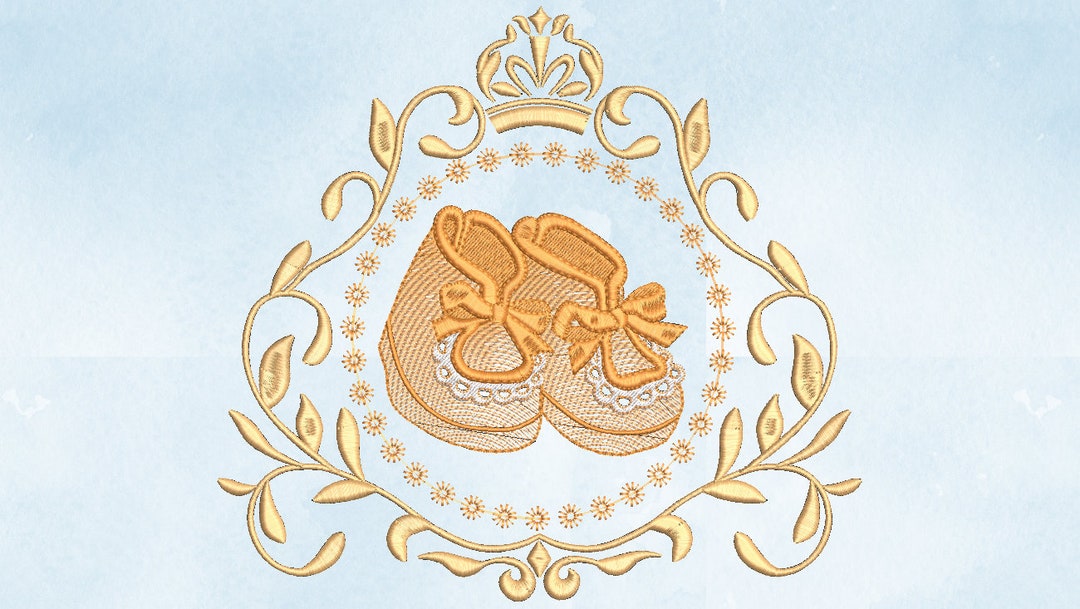 Baby Shoes Frame Embroidery Design (digital Download) - Etsy