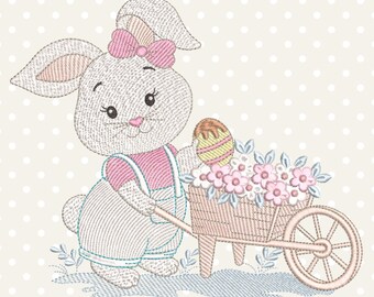 BUNNY EASTER Machine Embroidery Design Rabbit Embroidery Designs, Baby ...