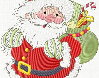 Santa Embroidery Design, Christmas Embroidery Designs, Cute Santa ...
