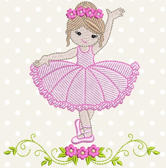 Ballerina Machine Embroidery Designs Girl Embroidery Design - Etsy