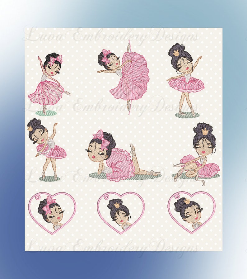 CUTE BALLERINA Machine Embroidery Designs BUNDLE- Girl Embroidery ...