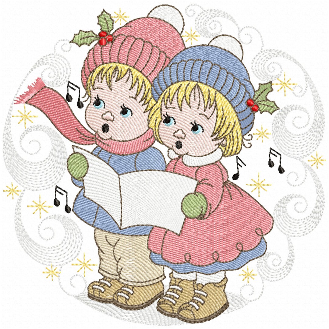 Cute Kids Embroidery Design, Kids Christmas Embroidery Designs, Girl ...