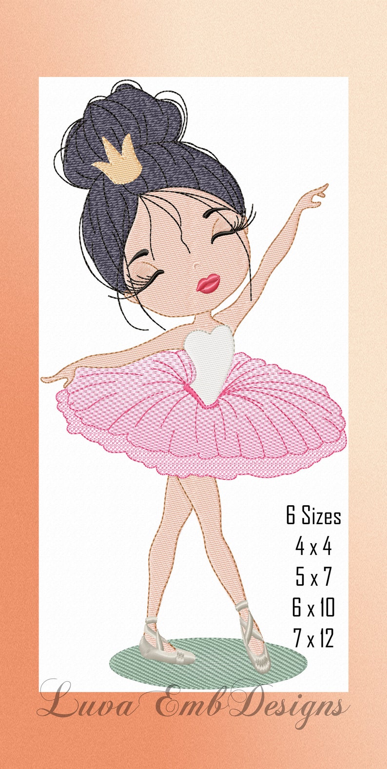 CUTE BALLERINA Machine Embroidery Designs Girl Embroidery - Etsy