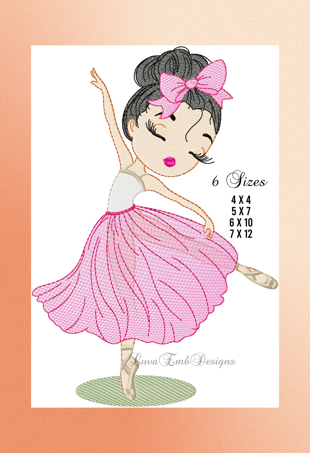 Ballerina Machine Embroidery Designs Girl Embroidery Design, Machine ...