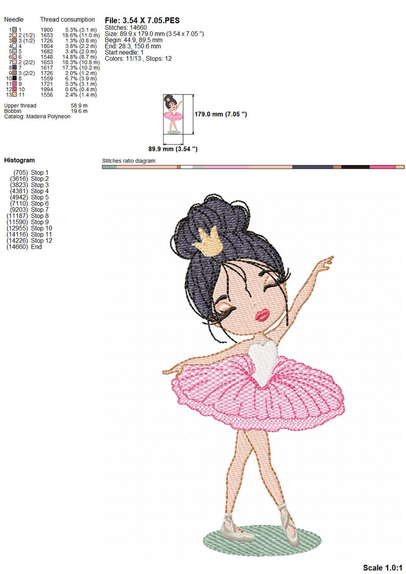 CUTE BALLERINA Machine Embroidery Designs Girl Embroidery - Etsy