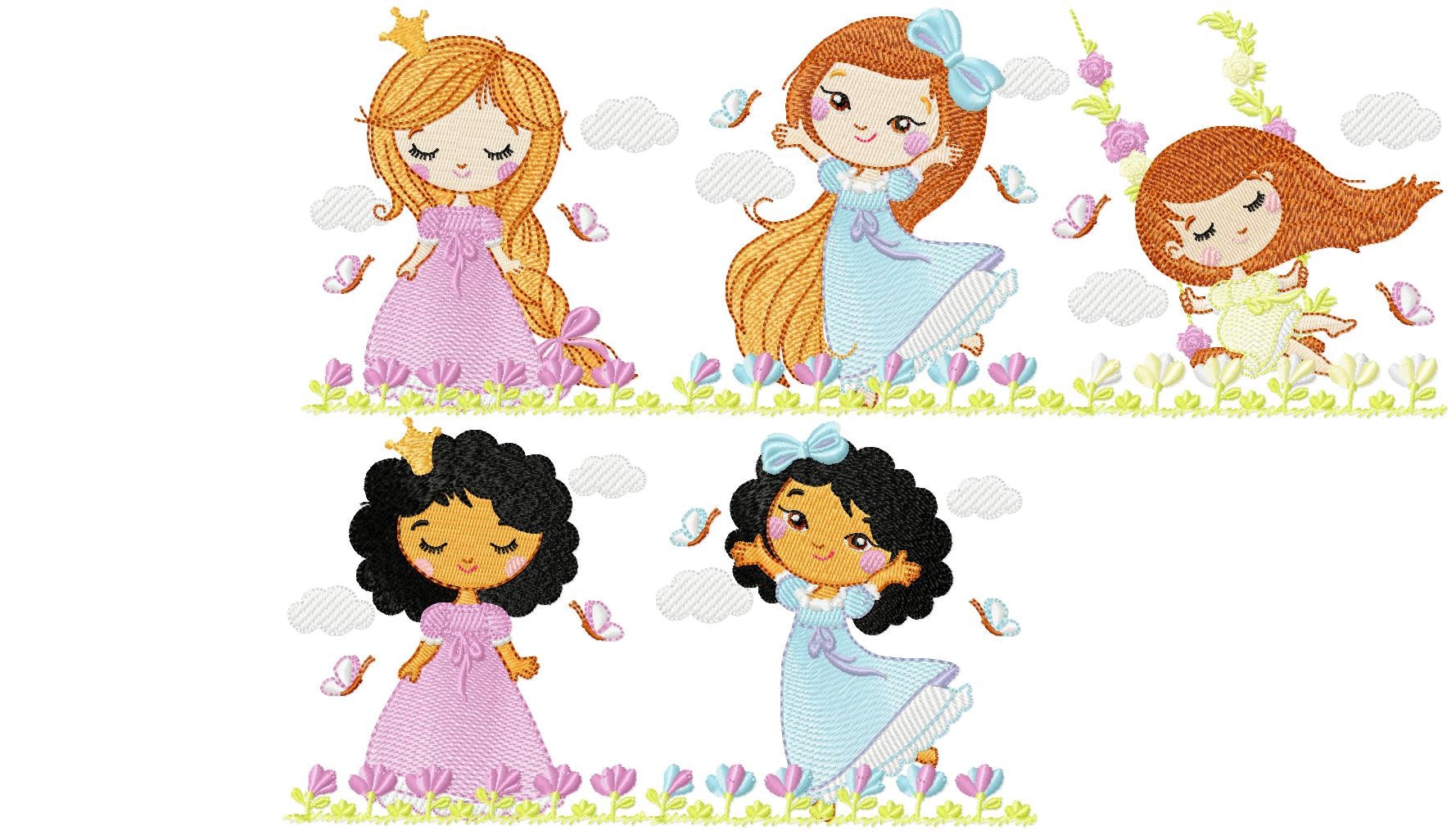 Little Princesses Machine Embroidery Designs Princesses - Etsy UK