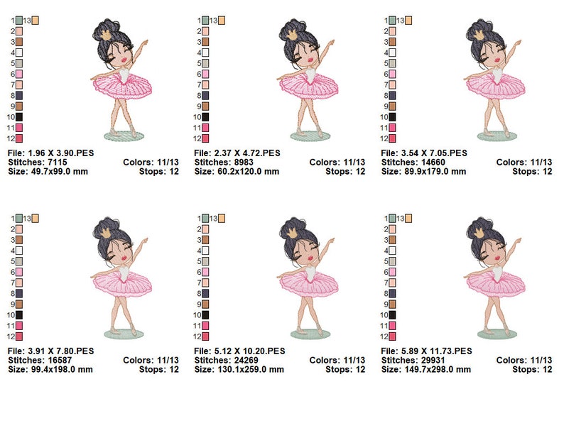 CUTE BALLERINA Machine Embroidery Designs Girl Embroidery - Etsy