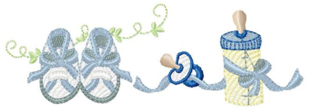 Baby Shoes Border Embroidery Design: Machine Embroidery Pattern ...