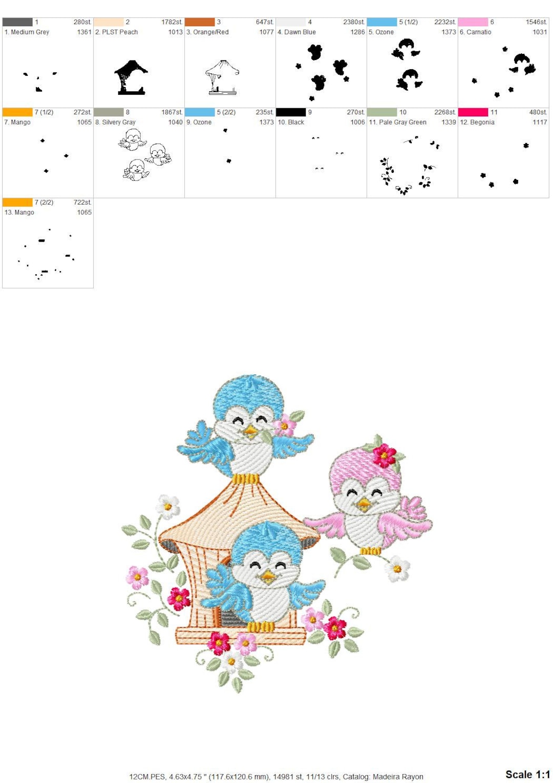 Cute BIRDS Embroidery Designs, Bird Embroidery Designs - Baby Girl ...