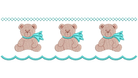 Bear Border Embroidery Design Baby Border Machine Embroidery - Etsy