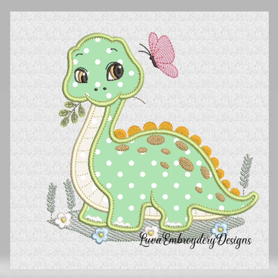 Dino Machine Embroidery Design: Baby Dinosaur Pattern (digital Download ...