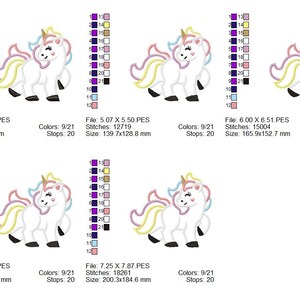 Unicorn Applique Embroidery Design: Girl Embroidery File (instant ...