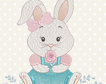 BUNNY EASTER Machine Embroidery Design Rabbit Embroidery Designs, Baby ...