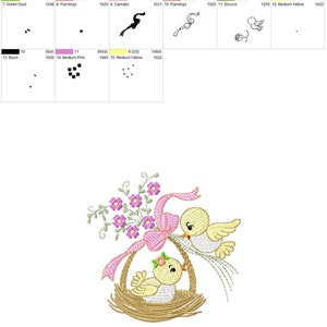 Birds Machine Embroidery Design, Baby Girl Pattern (instant Download - Etsy