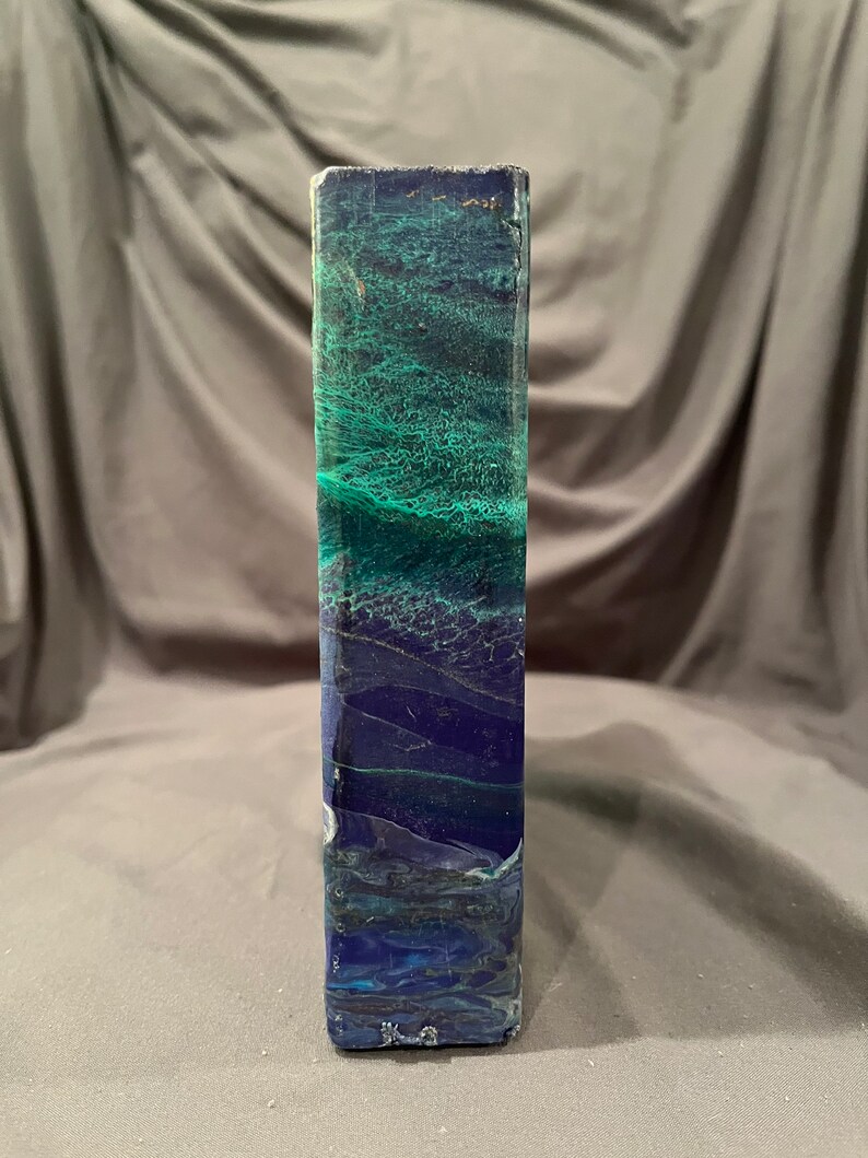 6x7 Green & Purple Repurposed Wood Block - Etsy