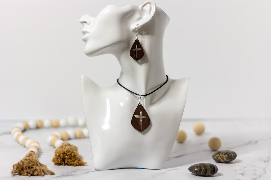 Handmade Wood Christian Jewelry Set - Faith-based Jewelry for Women ...
