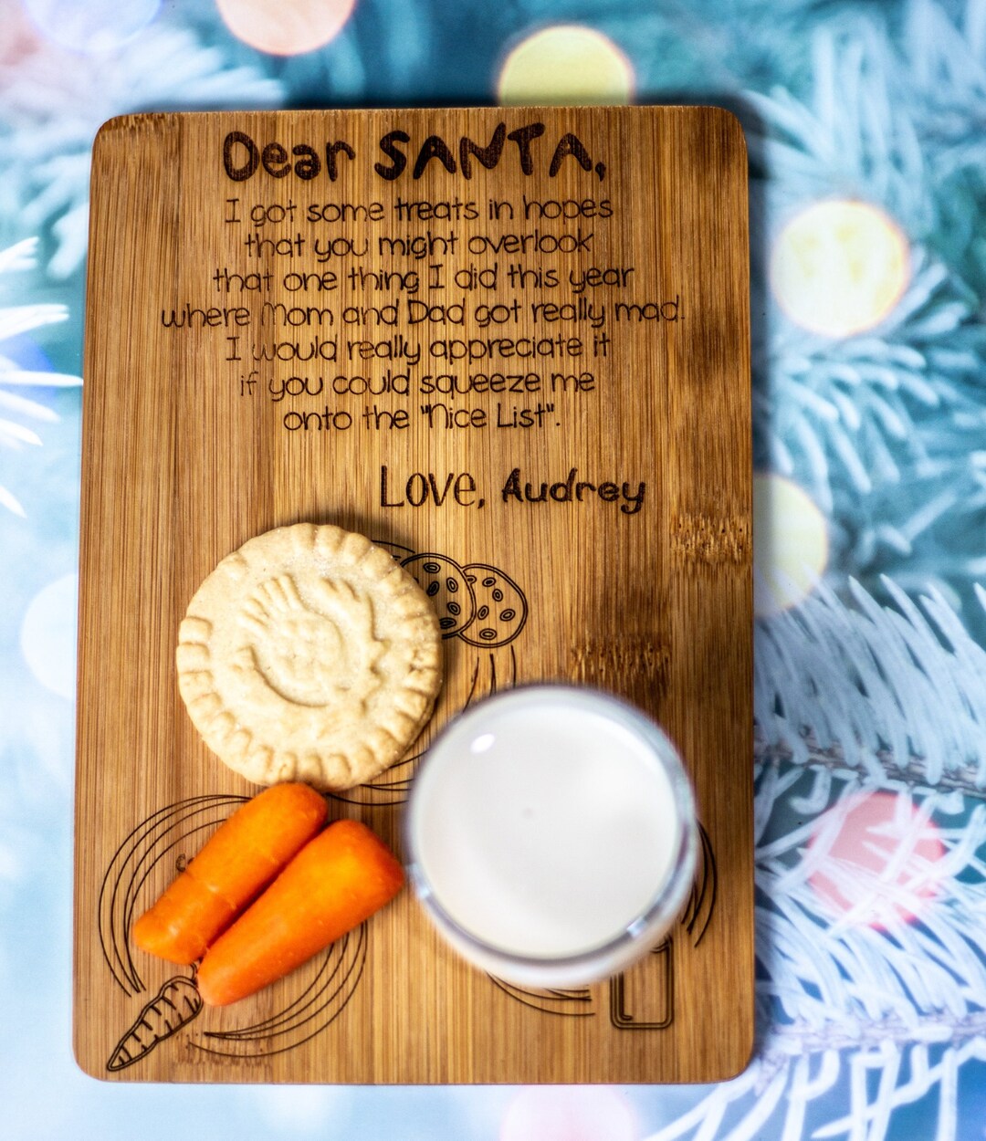 Personalized Dear Santa Tray, Custom Carrots for Rudolph Milk for Santa ...