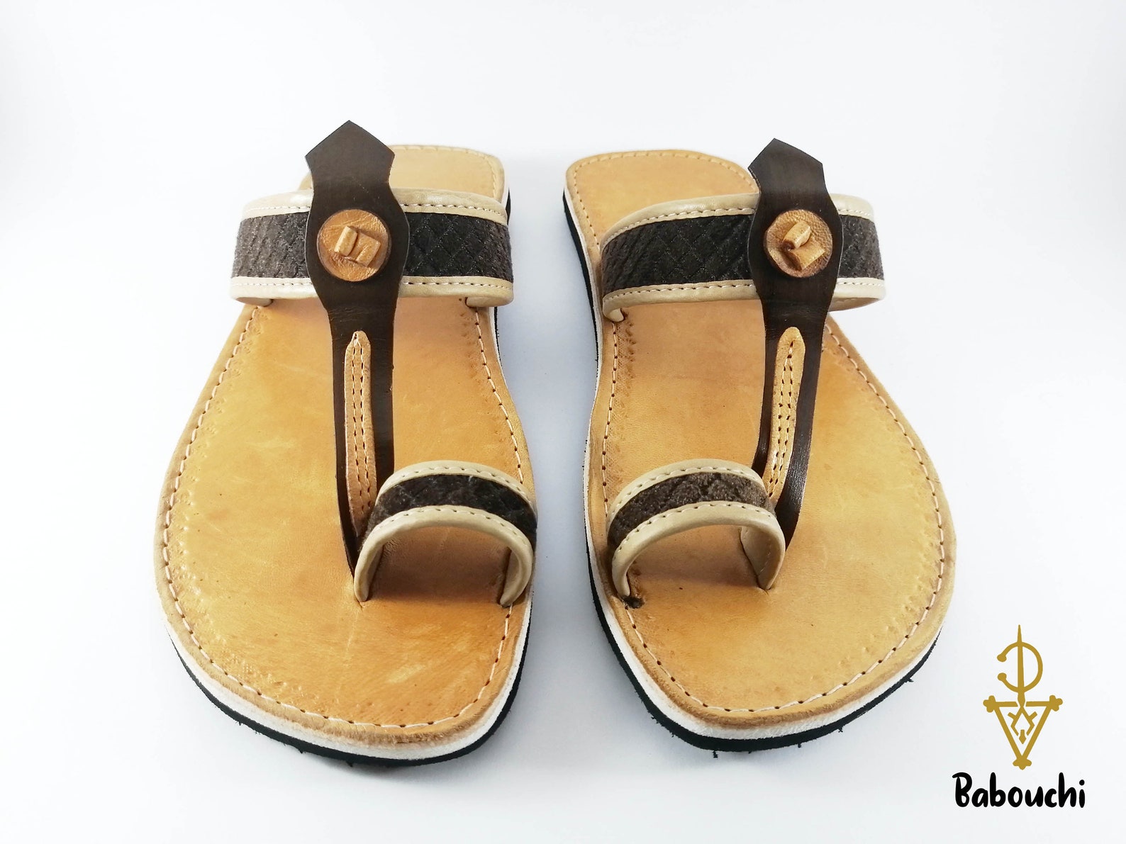Handmade Moroccan Leather Sandals | Embroidered Detail - Etsy